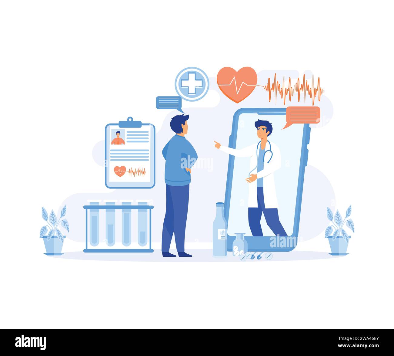 Medical support scene Stock Vector Images - Alamy