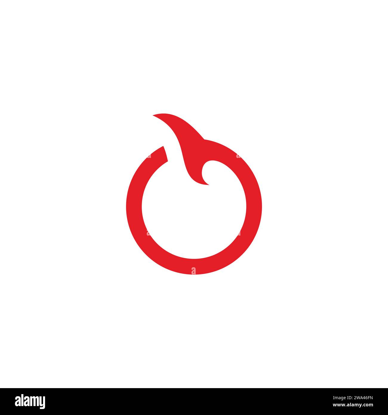 red power flame curves round logo vector Stock Vector Image & Art - Alamy