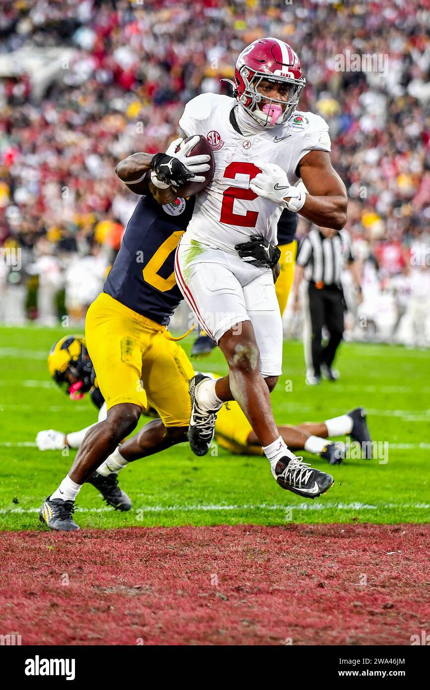Pasadena, CA. 1st Jan, 2024. Alabama Crimson Tide running back Jase ...