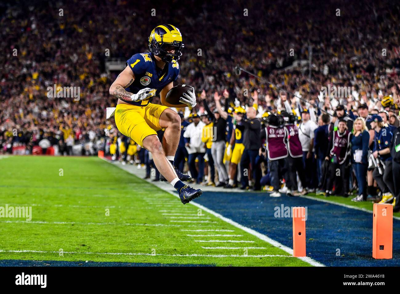 Pasadena, CA. 1st Jan, 2024. Michigan Wolverines wide receiver Roman ...