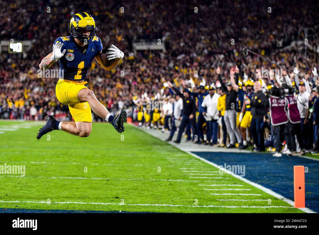 Pasadena, CA. 1st Jan, 2024. Michigan Wolverines wide receiver Roman ...