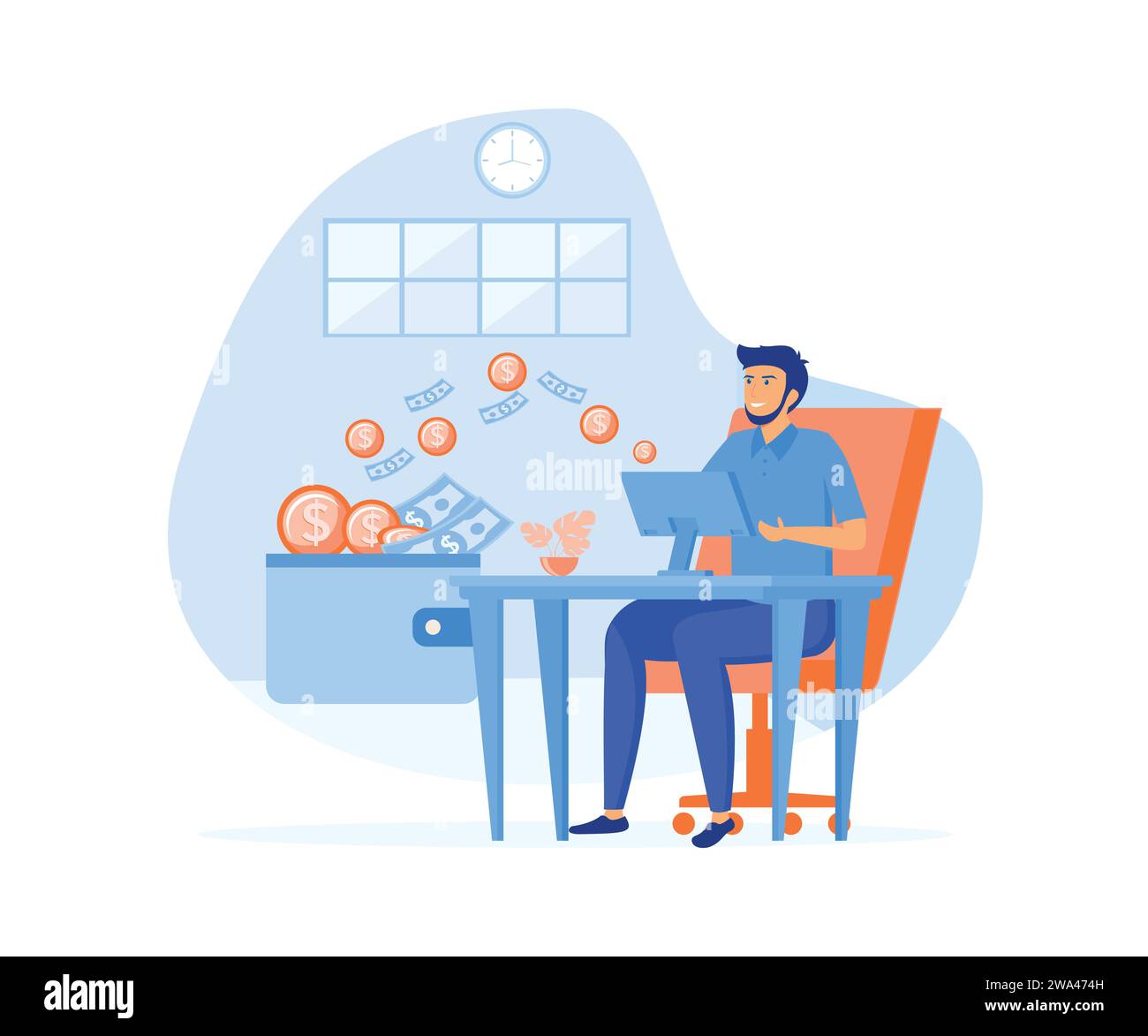Working for wages Stock Vector Images - Alamy