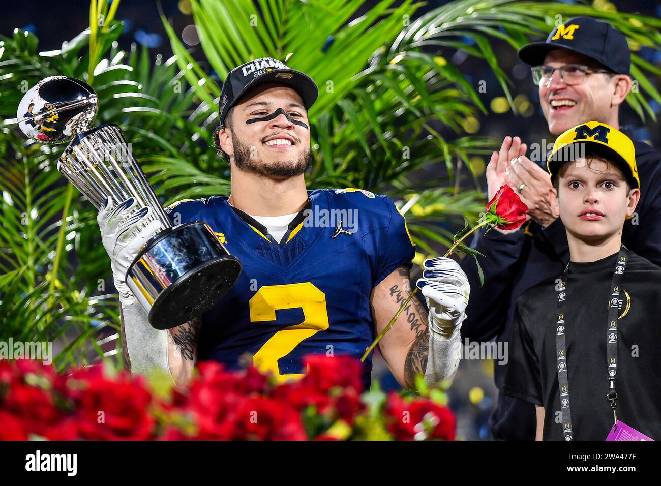 Pasadena, CA. 1st Jan, 2024. Michigan Wolverines running back Blake ...
