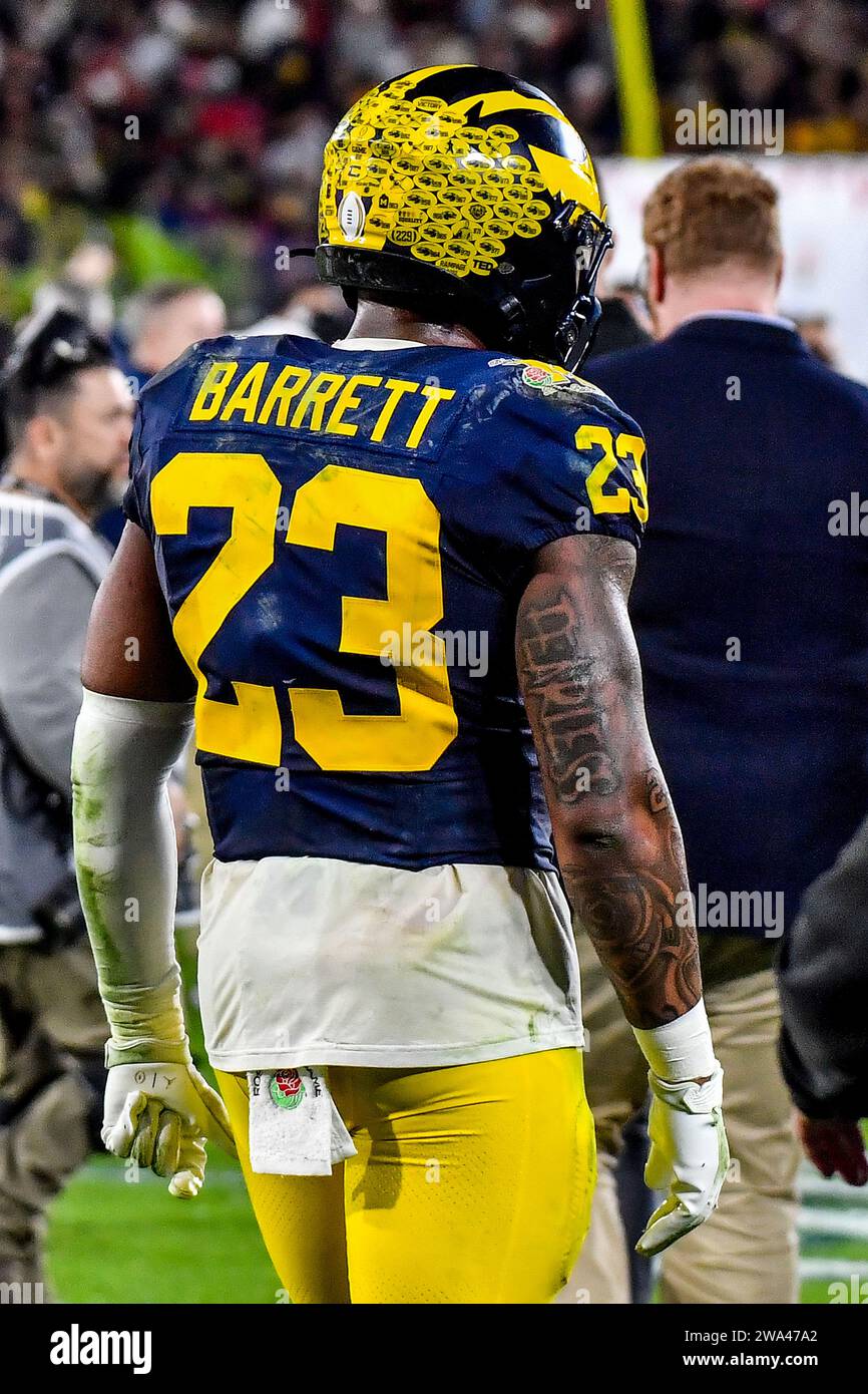 Pasadena, CA. 1st Jan, 2024. Michigan Wolverines linebacker Michael ...