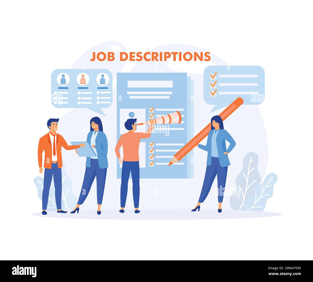 Tiny Employer Characters Reading Personnel Resume, Applicants Searching ...