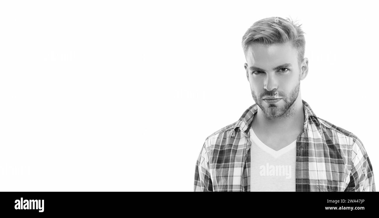 millennial guy on background with copy space. millennial guy in studio ...