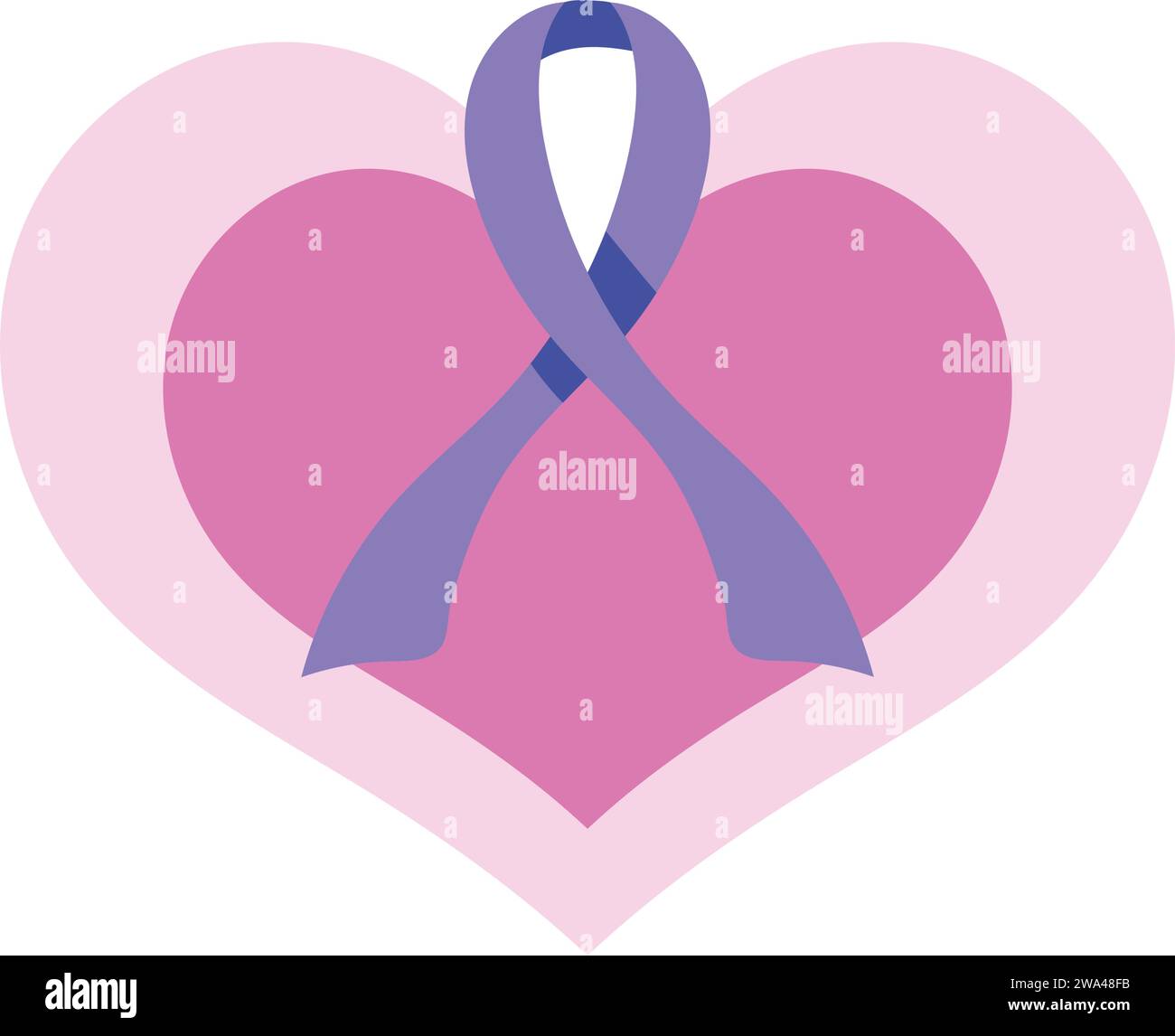 world cancer day ribbon on heart vector isolated Stock Vector Image ...