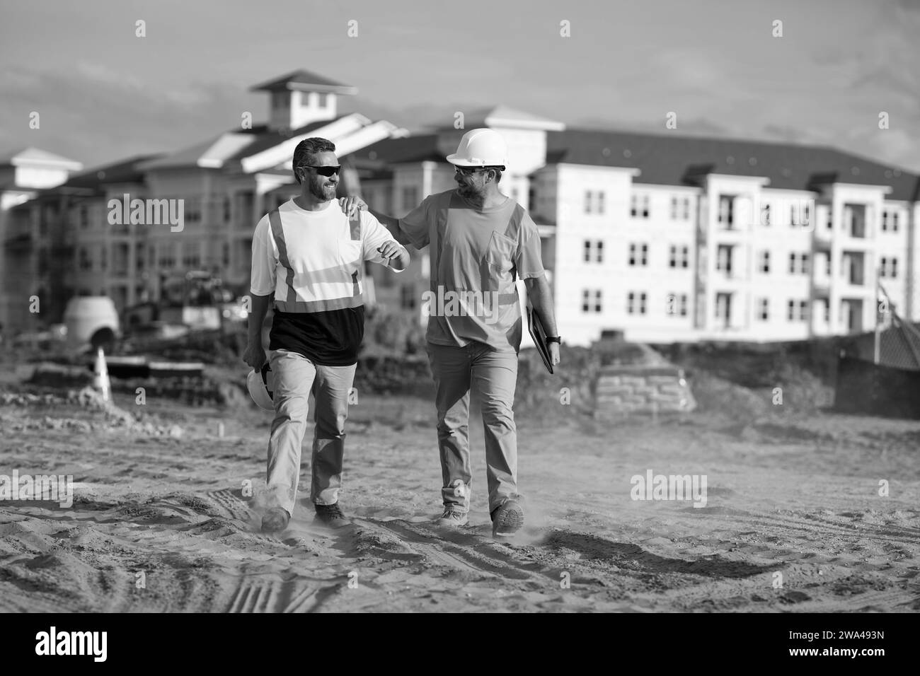 image of engineer men at construction site. engineer men at ...