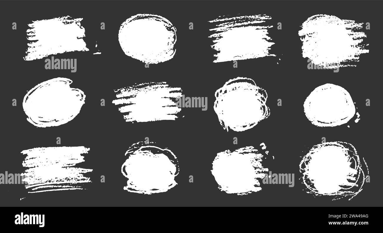 Chalk texture stain set. Hand drawn chalk background doodle effect ...