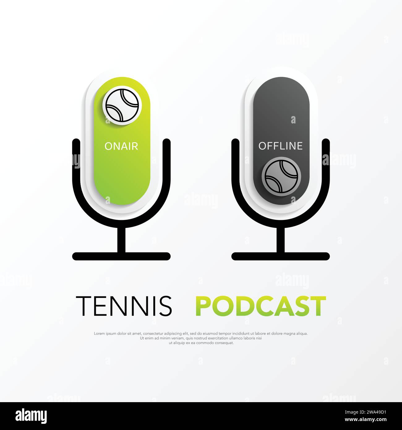 Microphone podcast tennis Stock Vector Image & Art - Alamy