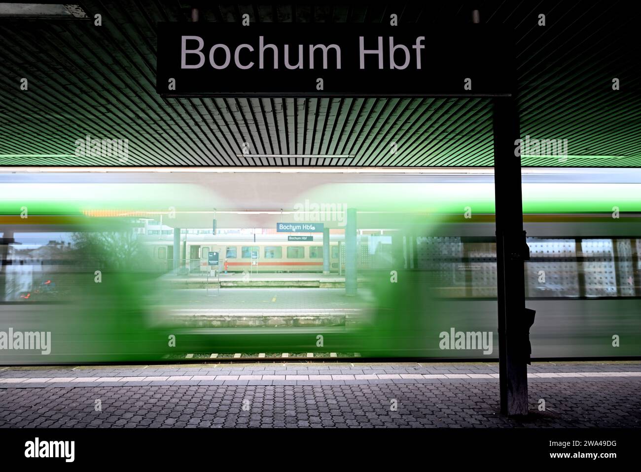 Bochum, Germany. 20th Dec, 2023. A train pulls into the main station. From January 2024 ...