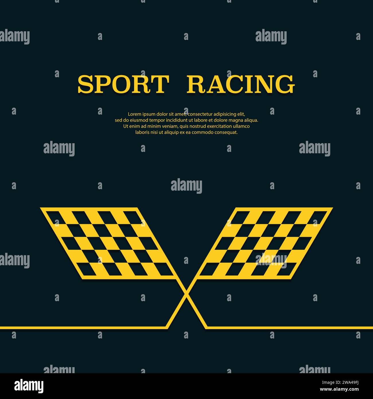 Sport racing yellow checkered design Stock Vector Image & Art - Alamy