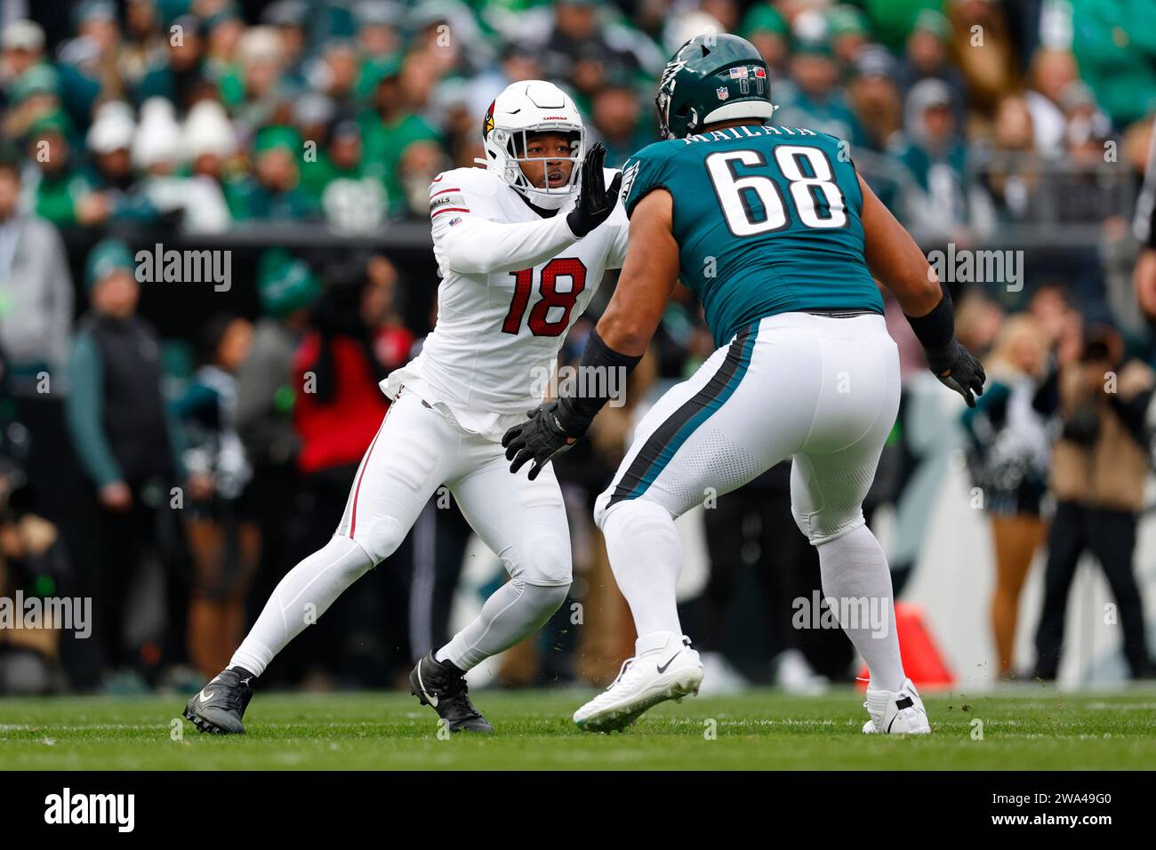Arizona Cardinals linebacker BJ Ojulari (18) in action against ...