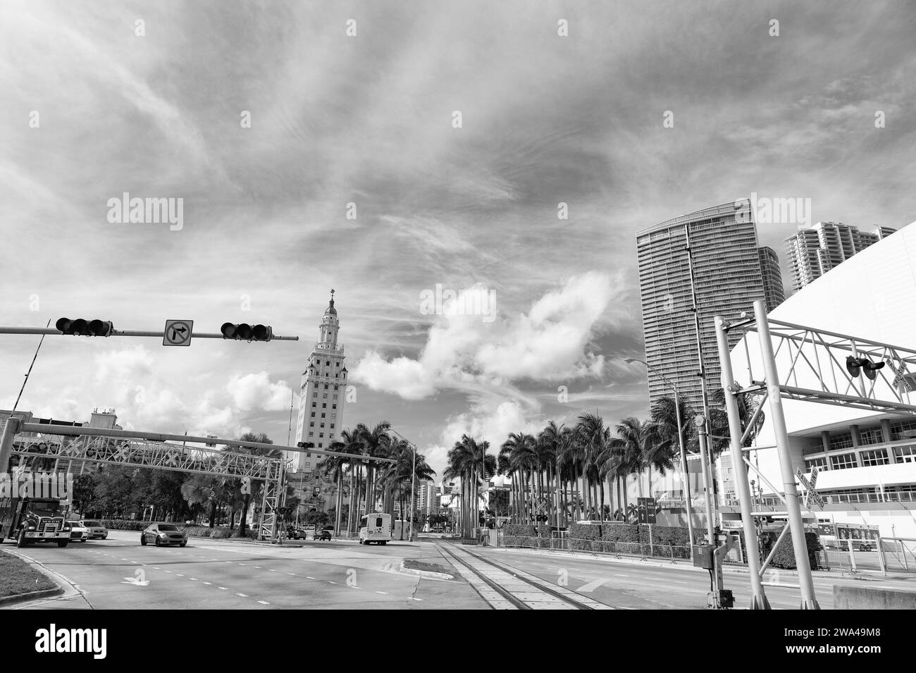 Freedom Tower Miami 1969 Freedom Tower Miami Black And White Stock