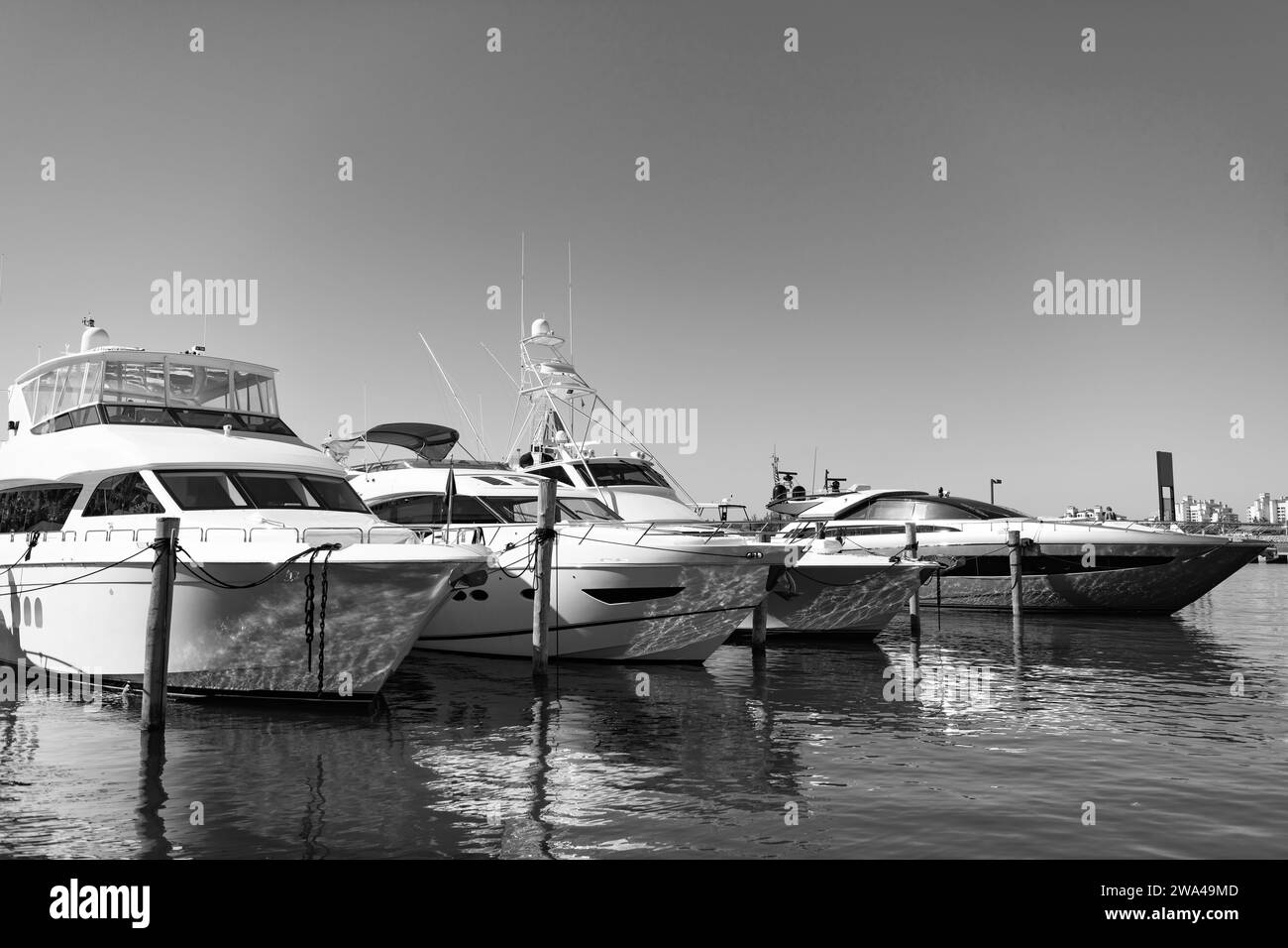 Luxury boats yachts in Black and White Stock Photos & Images - Alamy