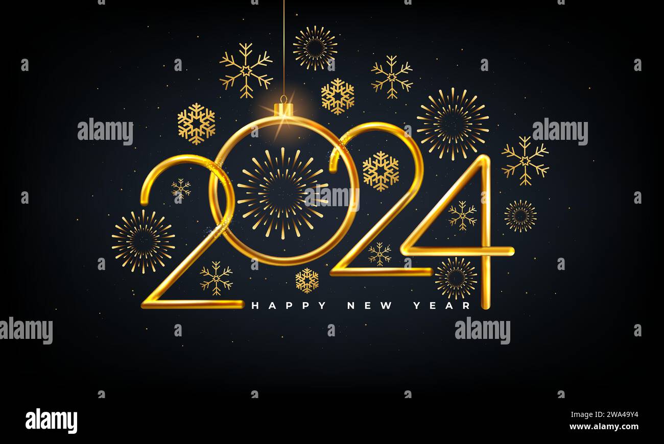 2024 golden 3d numbers hi-res stock photography and images - Alamy