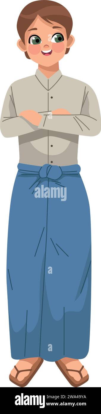 myanmar man character Stock Vector Image & Art - Alamy