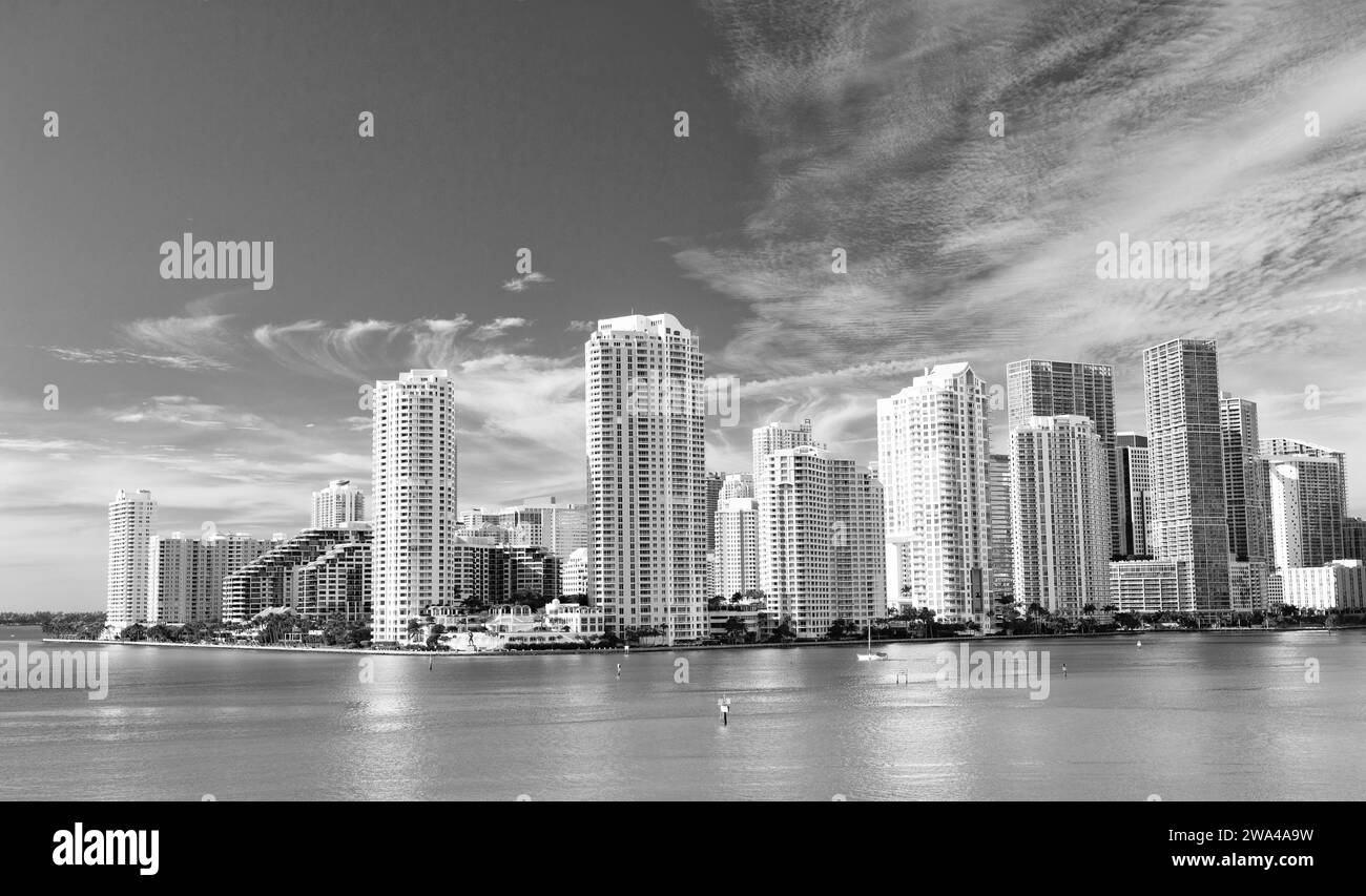 miami downtown skyline with horizon. photo of miami downtown skyline of ...