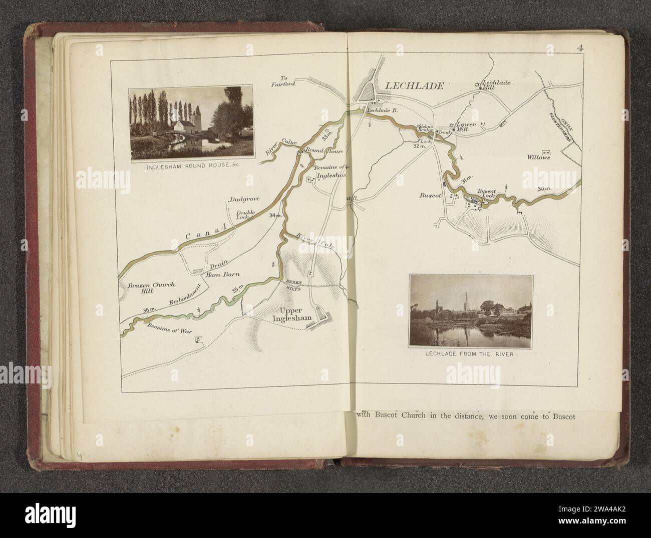 Map with two images of Inglesham and Lechlade on the Thames, in or ...