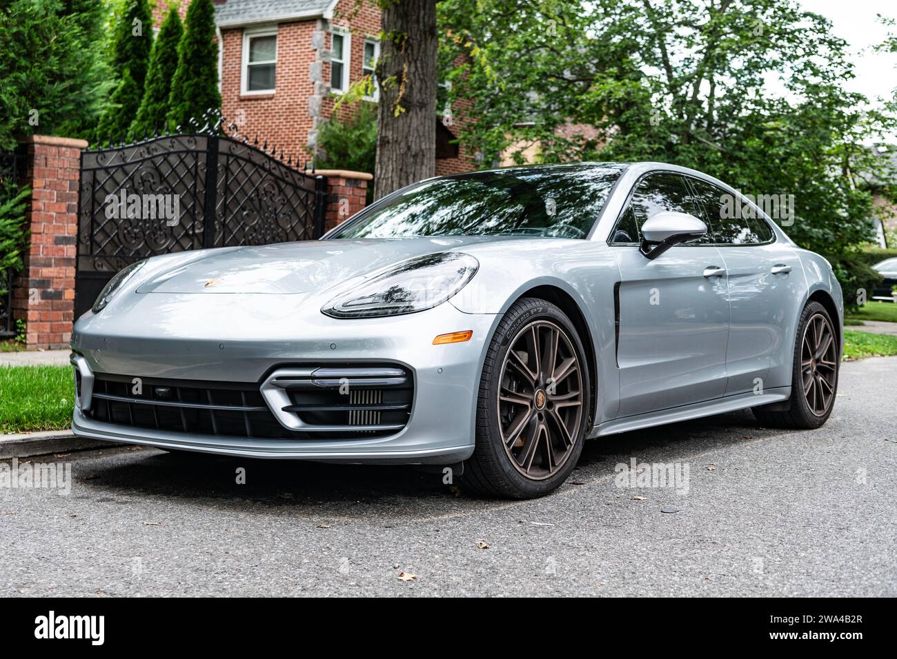 New York City, USA - August 26, 2023: Porsche Panamera sportscar car ...