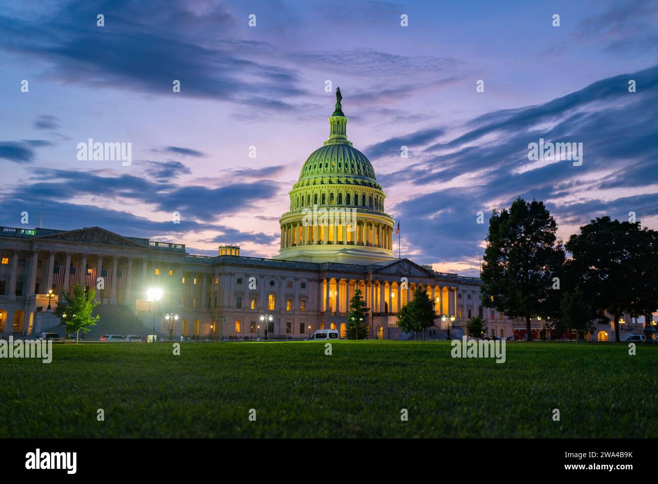 Capitol building at night, Capitol Hill, Washington DC. Photo of ...