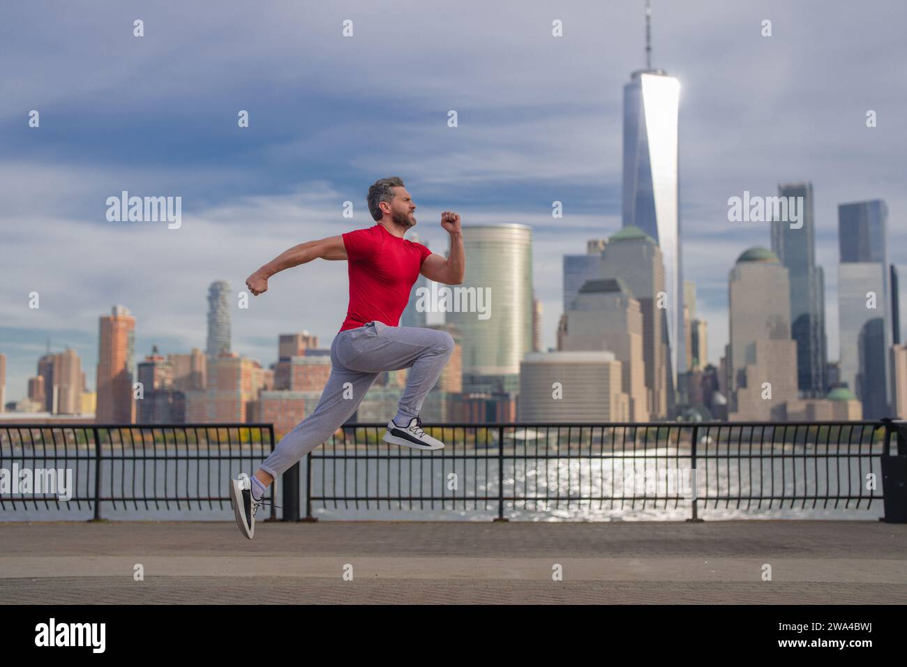 Sport runner. Man running. Fit male sport fitness model sprinting ...