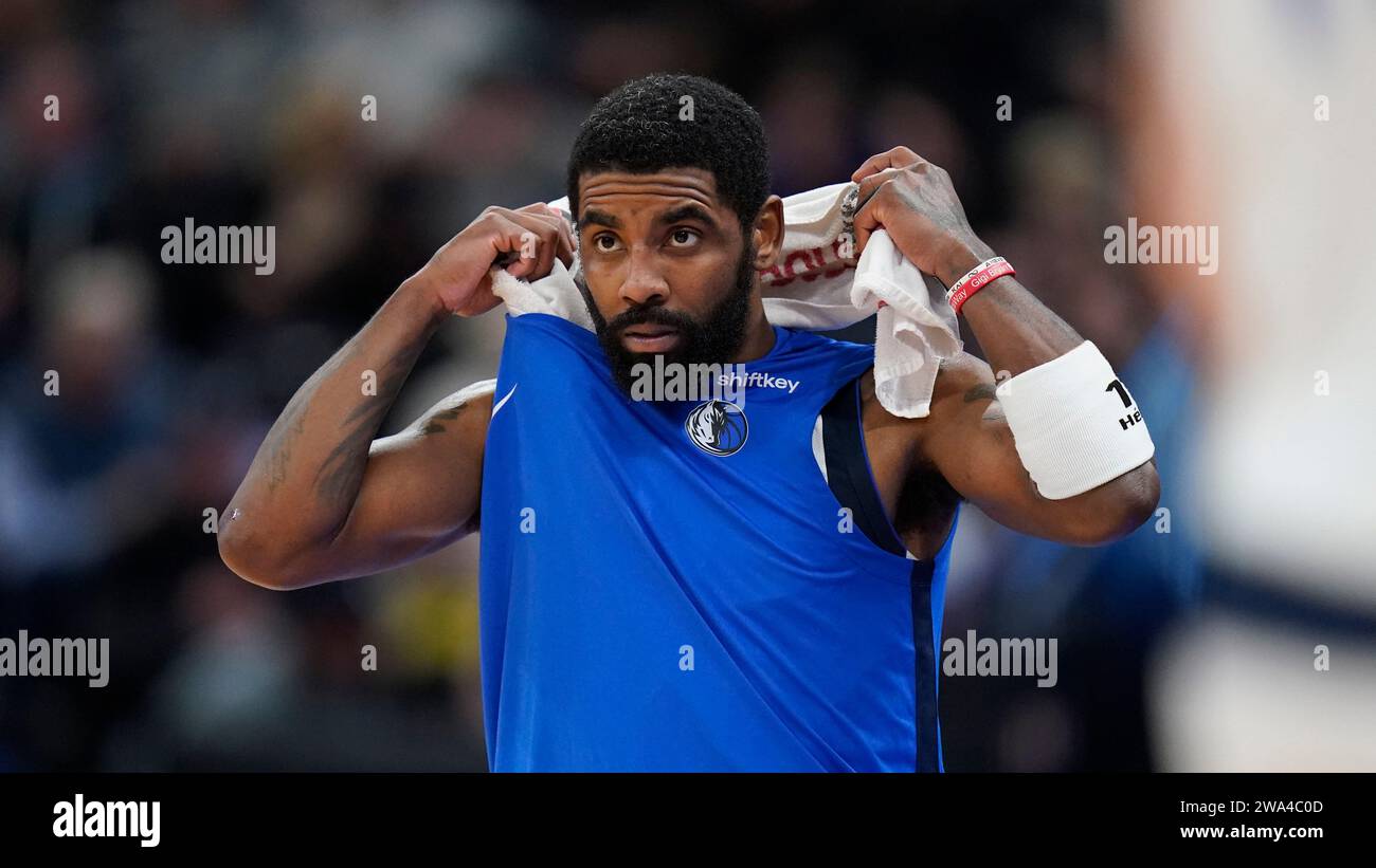 Dallas Mavericks guard Kyrie Irving comes off the bench during the ...