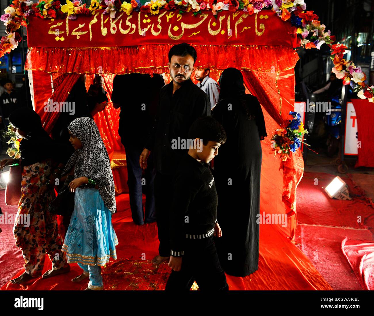 Shia Muslims visiting sites representing the story of the martyrdom of ...