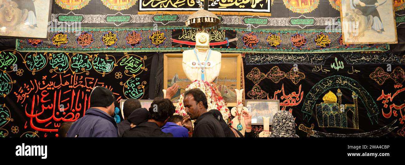 Shia Muslims visiting sites representing the story of the martyrdom of ...