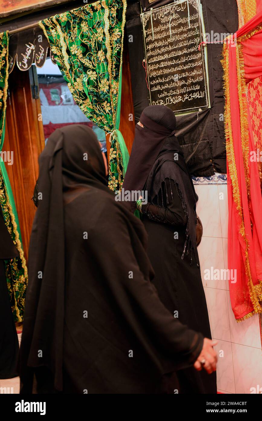 Shia Muslims visiting sites representing the story of the martyrdom of ...