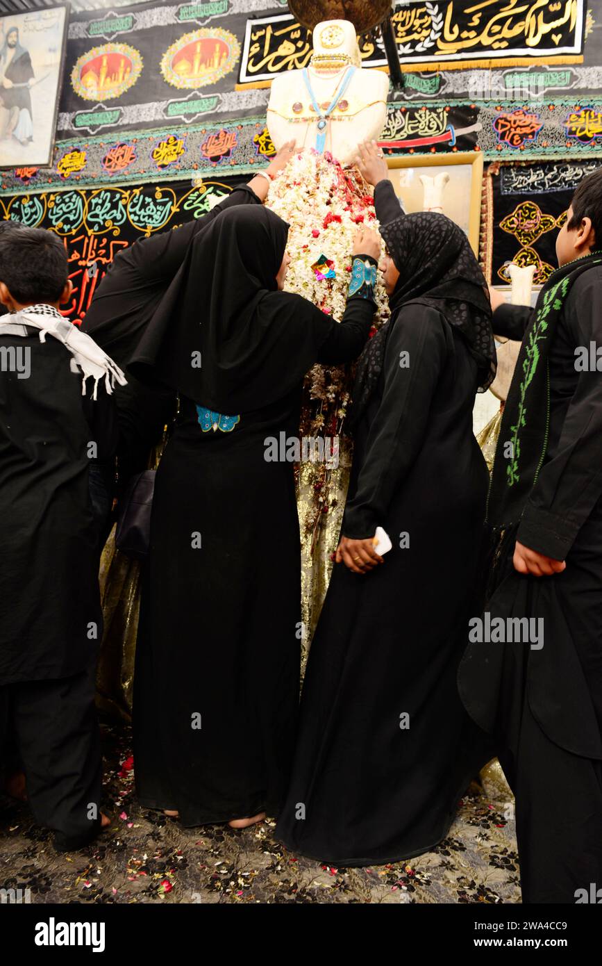 Shia Muslims visiting sites representing the story of the martyrdom of ...