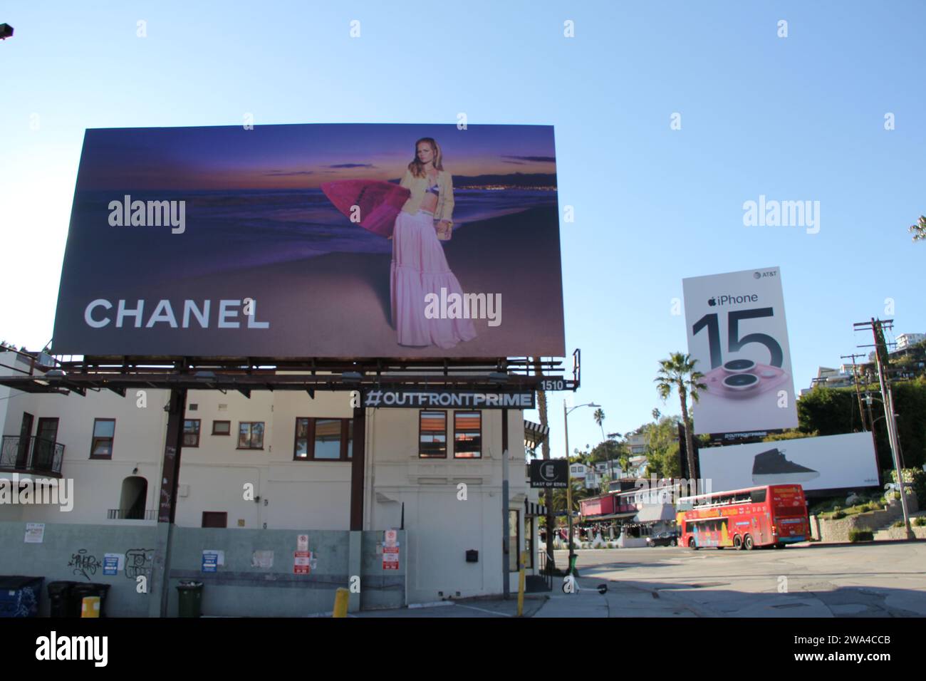 Chanel And Apple Billboards Sunset Strip Los Angeles Hollywood CA Stock ...