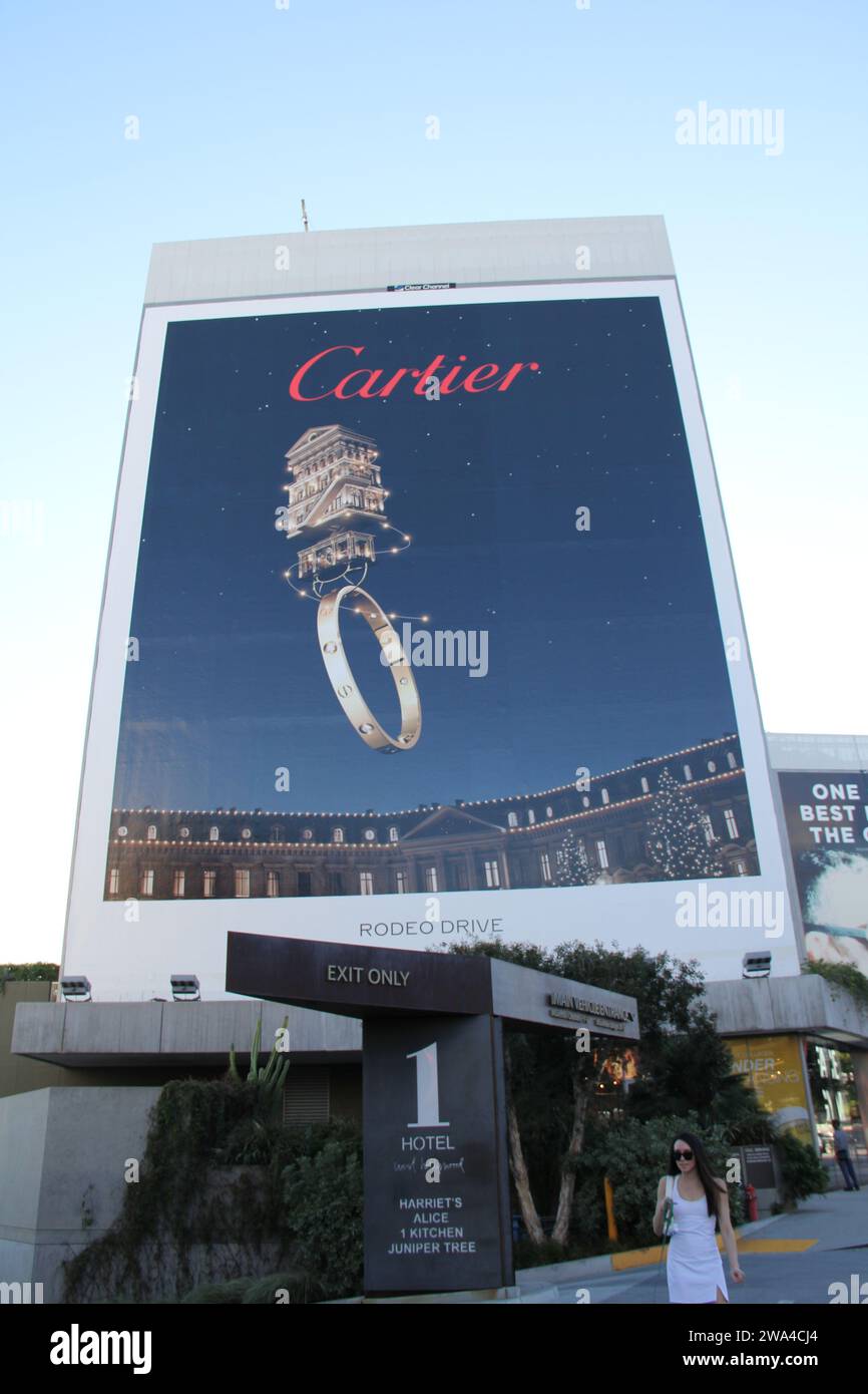 Cartier Luxury Brand Billboard Sunset Strip Los Angeles Stock ...