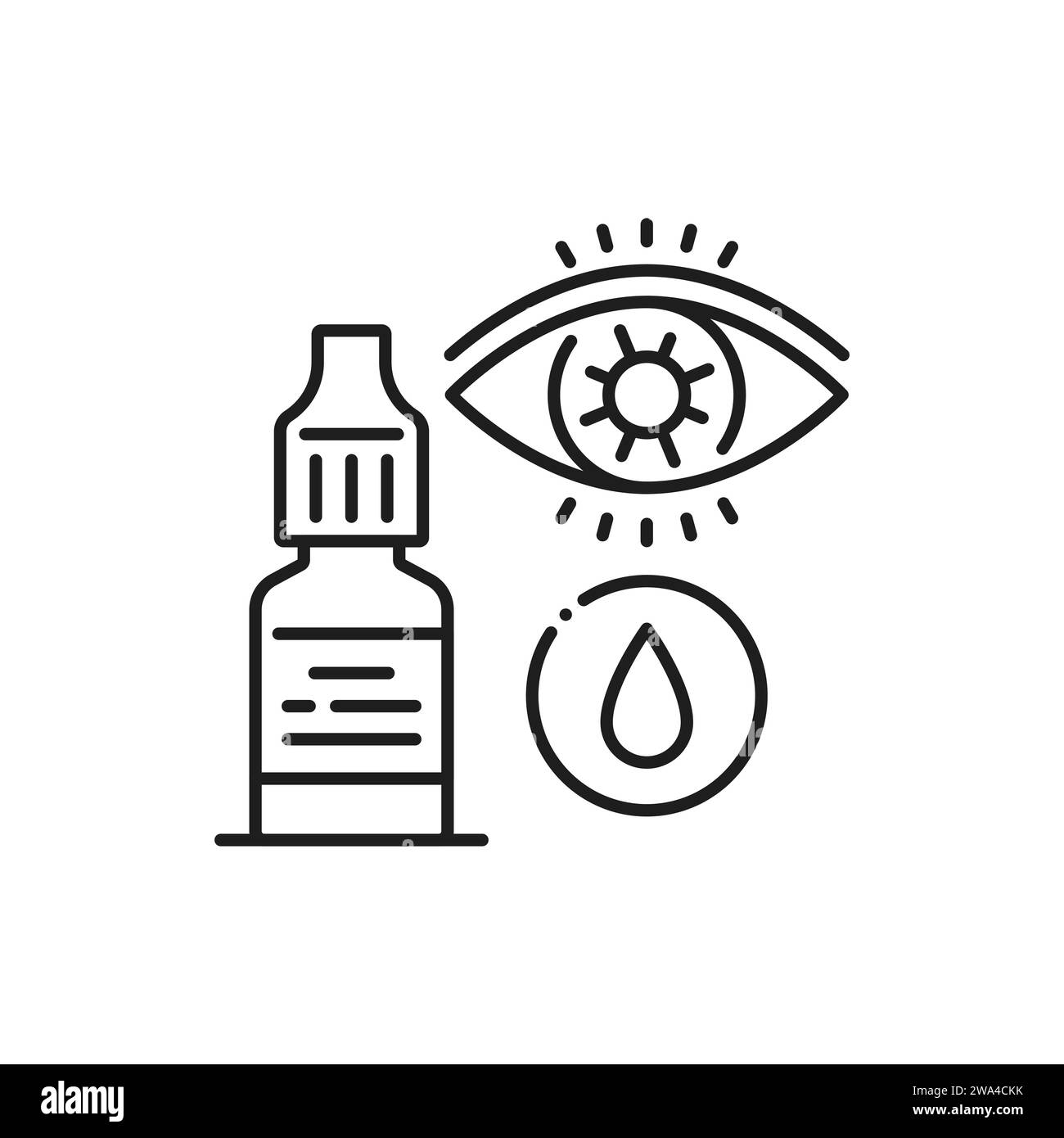 Eye drops line icon of pharmacy medicine and medical treatment, outline ...