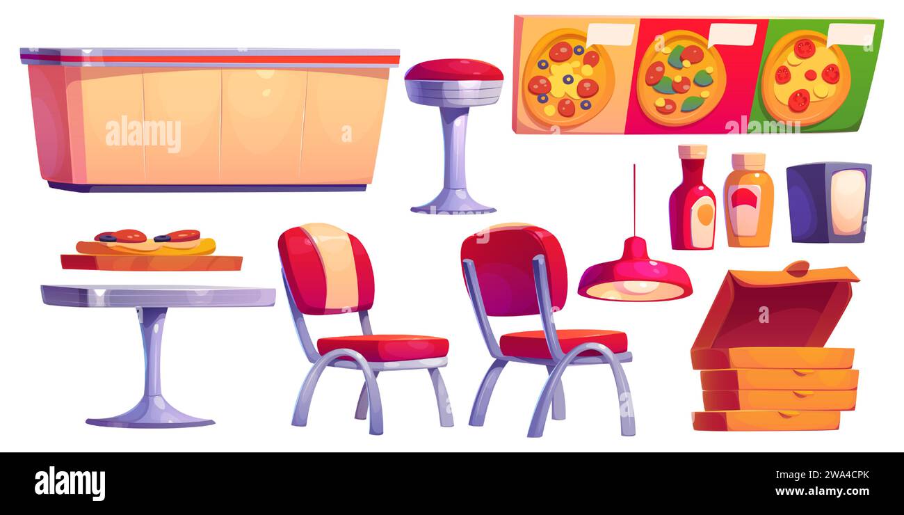 Pizza boxes table Stock Vector Images - Alamy