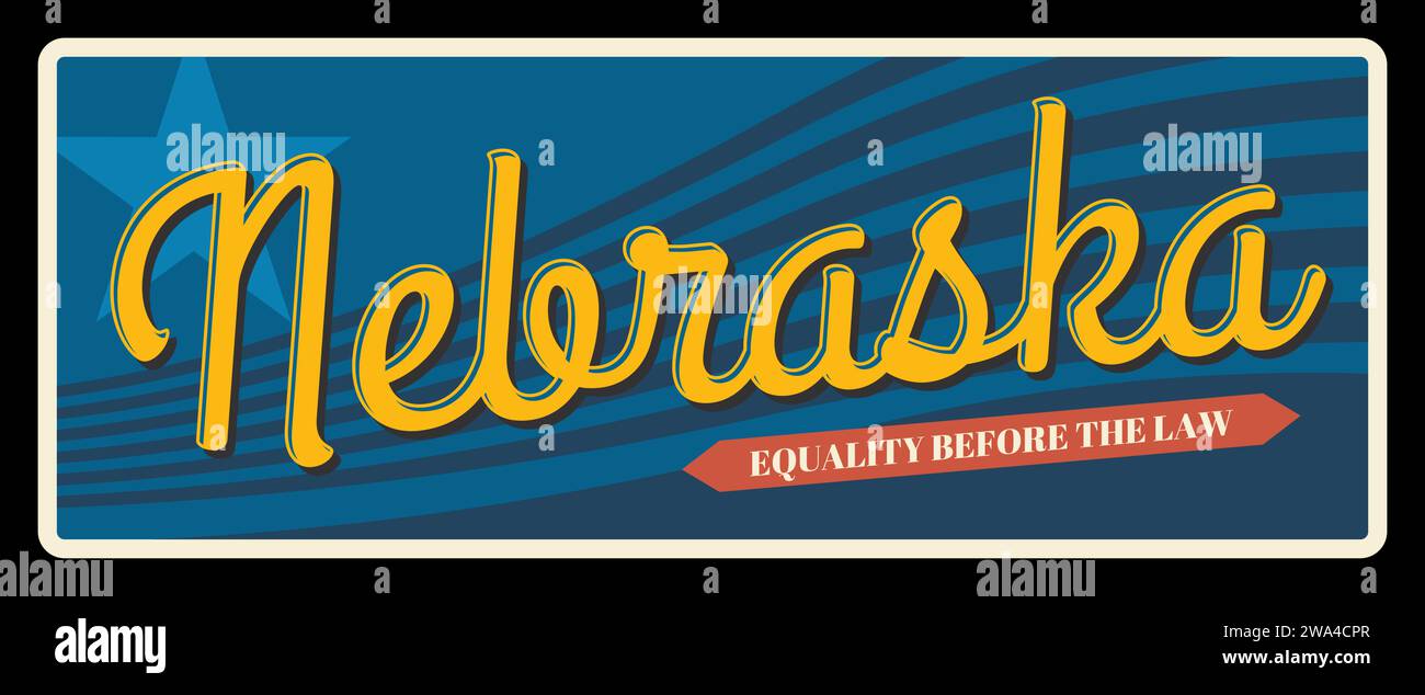 USA Nebraska vintage vector sign. American state travel and tourism ...