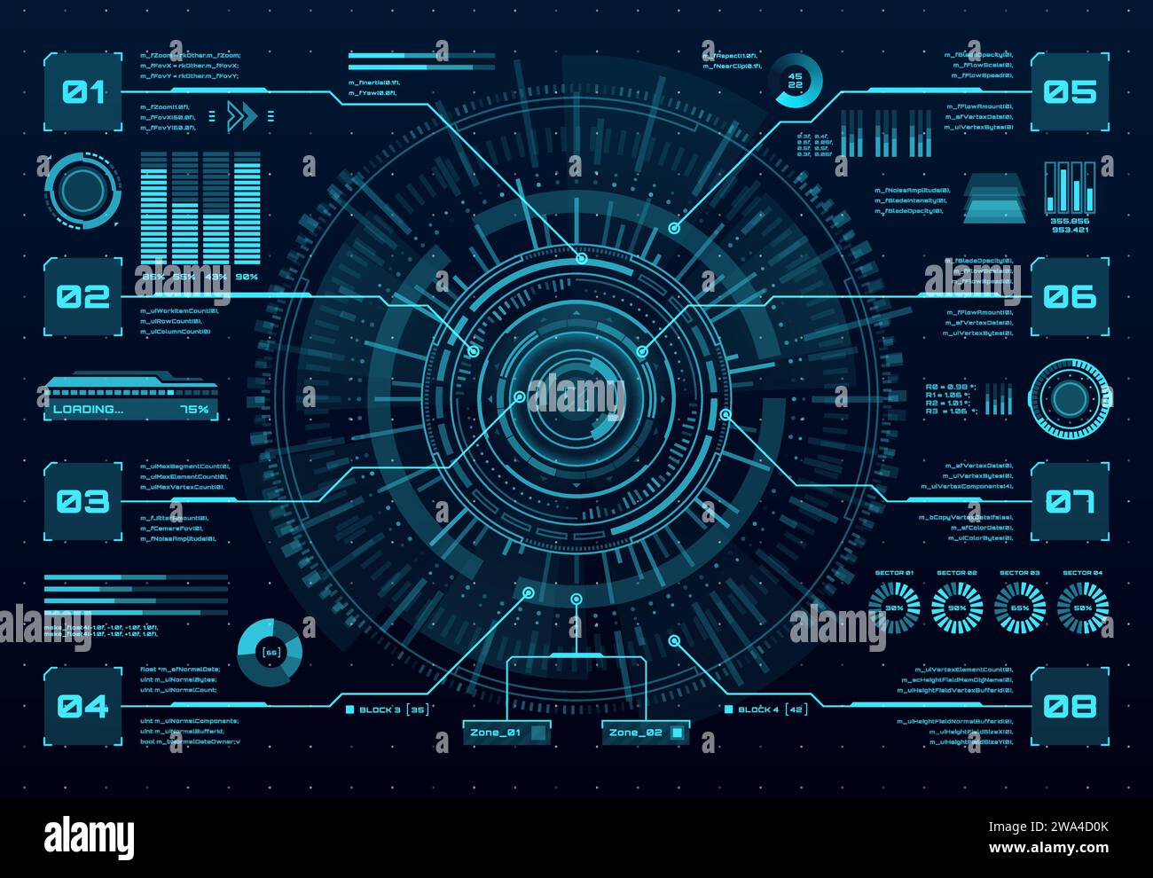 HUD data screen, digital dashboard interface and virtual infographics ...