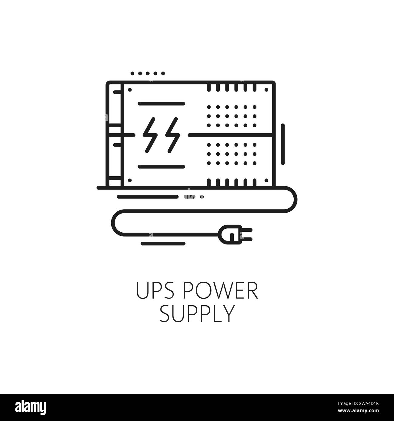 UPS power supply icon, computer PC hardware unit, vector line symbol ... UPS power supply icon, computer PC hardware unit, vector line symbol ...