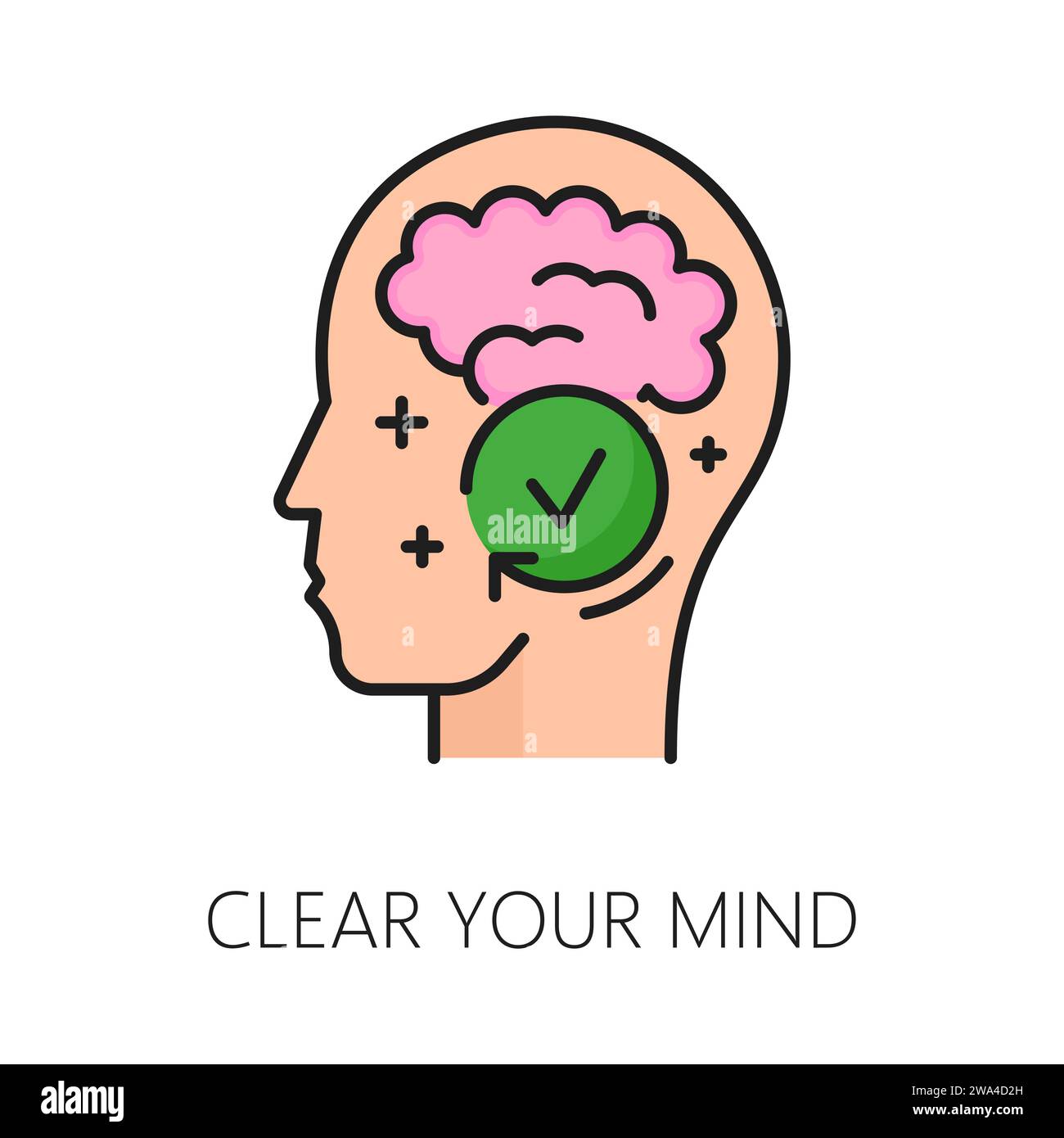 Emotions thoughts peace Stock Vector Images - Alamy