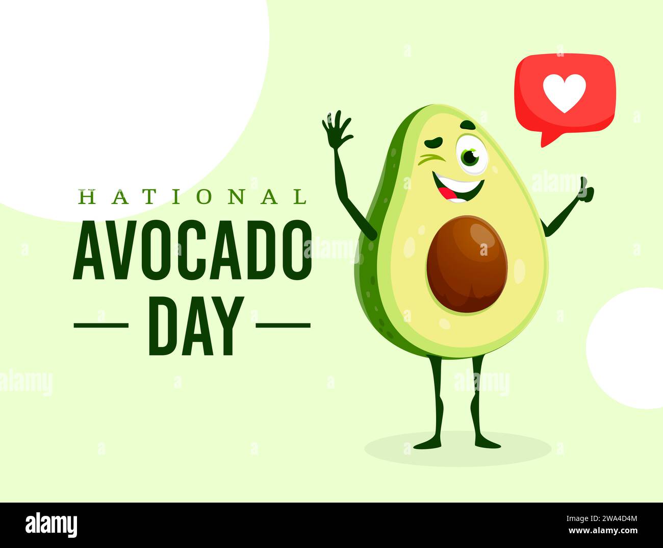 Avocado Day banner with happy avocado fruit vector character showing ...