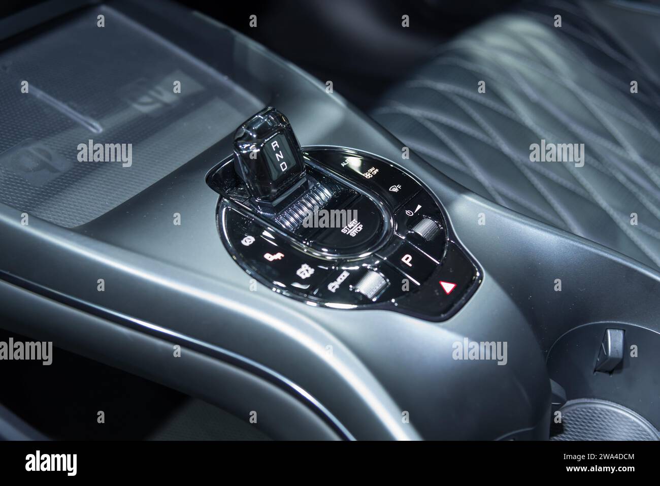 Bangkok,Thailand - 6 Dec, 2023: Closeup to gearshift in BYD Seal in ...