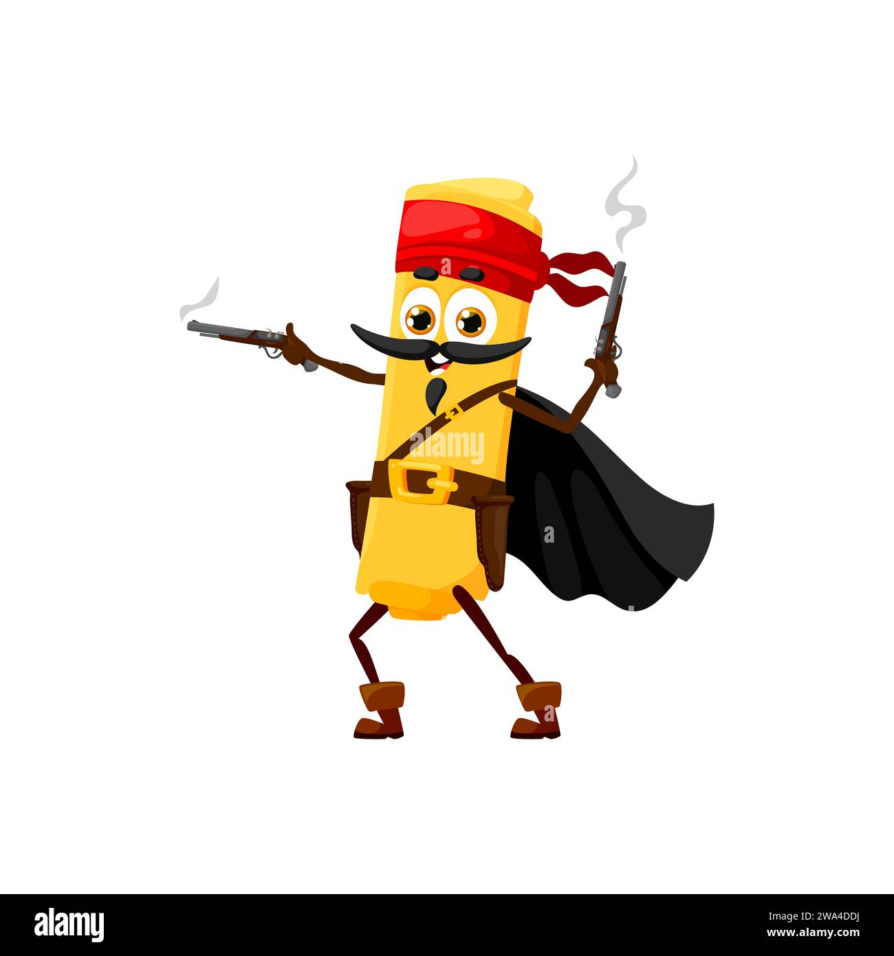 Cartoon funny casarecce italian pasta pirate and corsair character ...