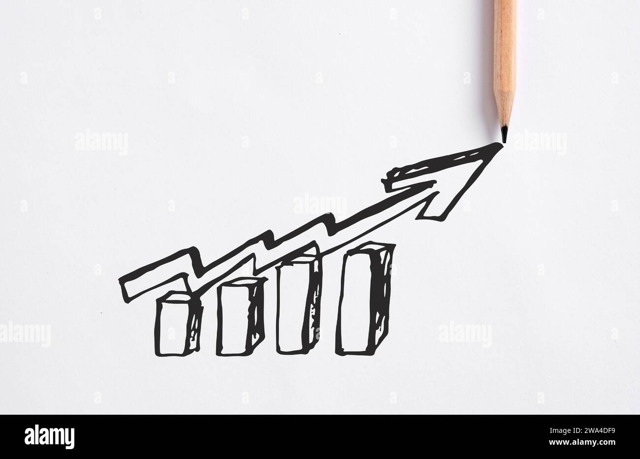 Business or financial growth. Sales growth and marketing. Pencil ...