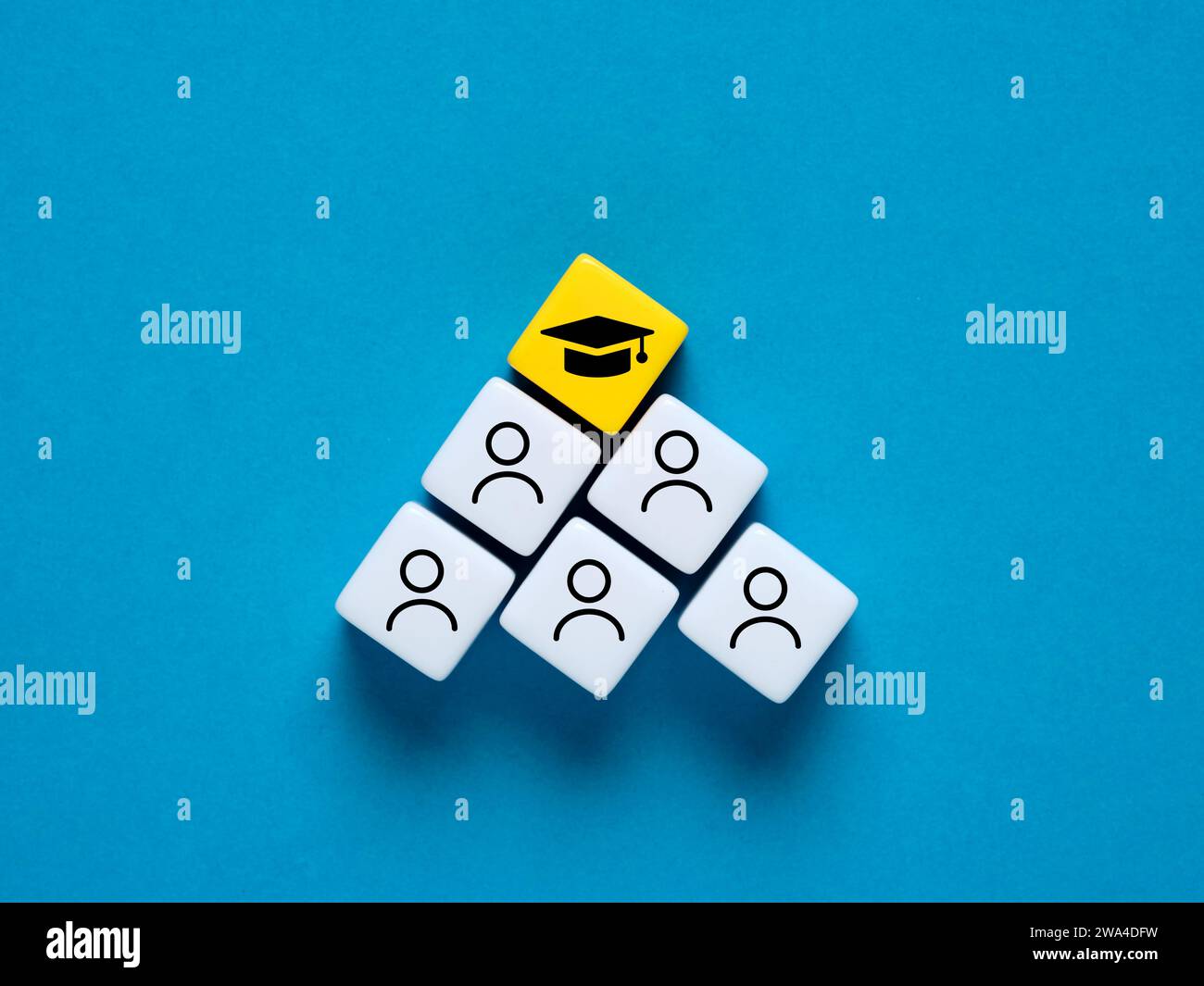 Education and graduation achievement concept. Cap and student symbols ...