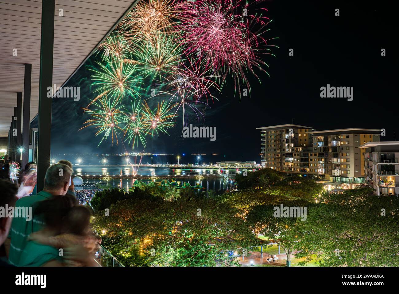 Fireworks at the Darwin Waterfront for New Year's Eve 2024 Stock Photo ...