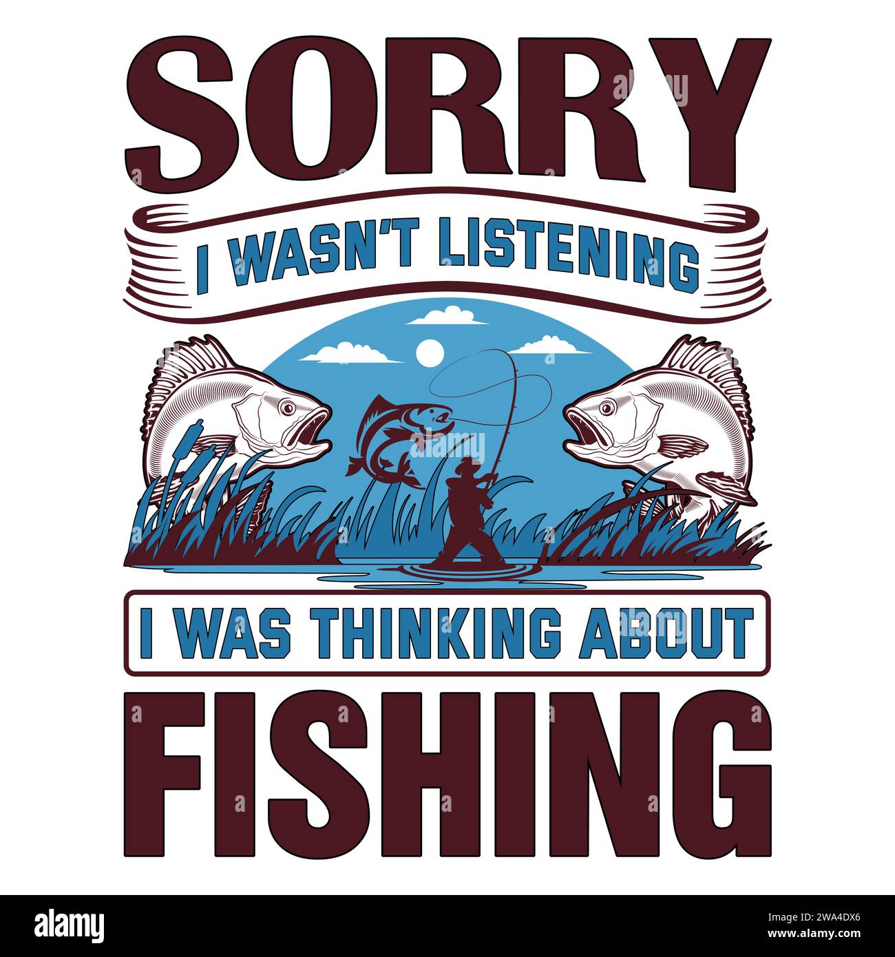 Fishing T-Shirt Design Stock Vector Image & Art - Alamy