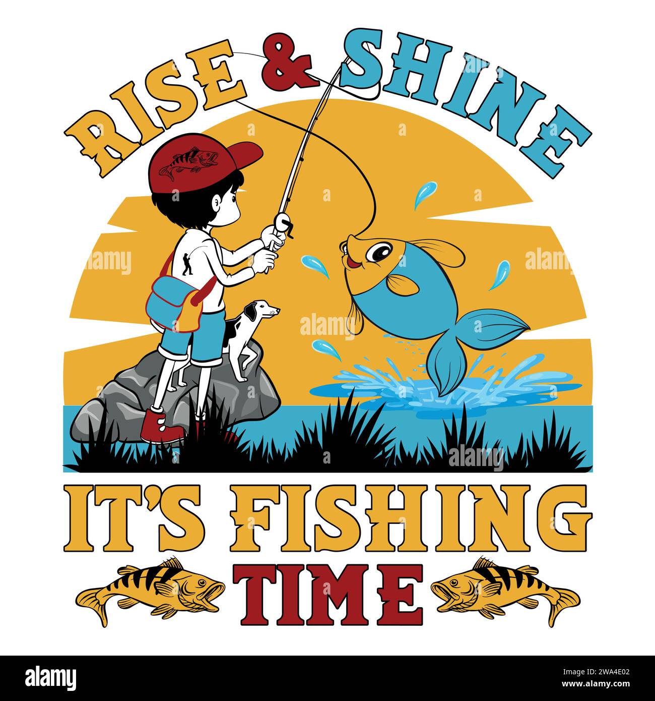 Fishing T-Shirt Design Stock Vector Image & Art - Alamy