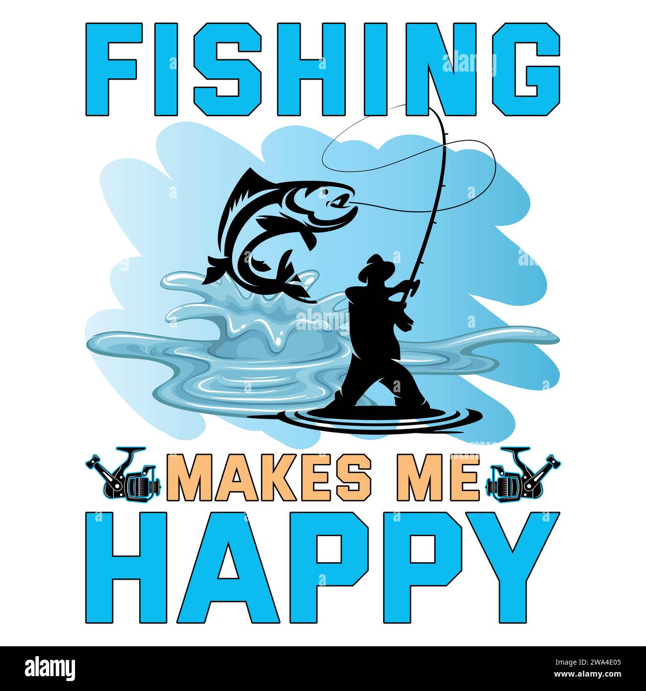 Vintage fishing rod Stock Vector Images - Alamy