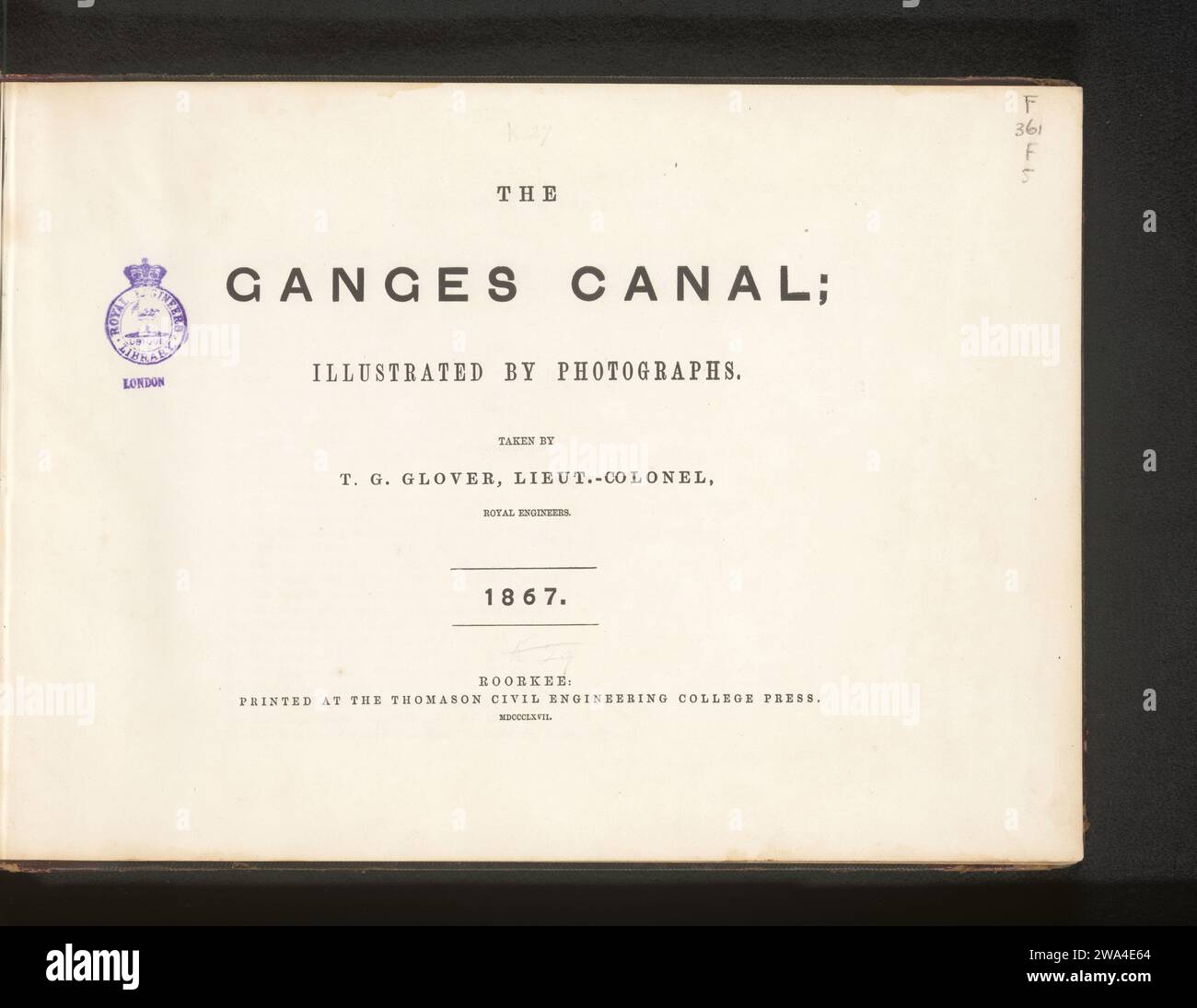 The Ganges Canal, Thomas George Glover, c. 1867 book Roorkee paper ...