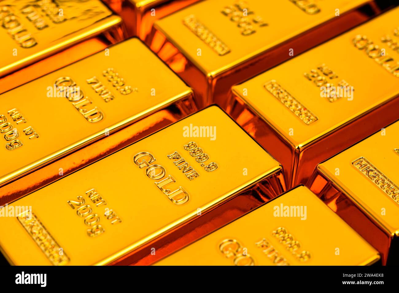 Close up photo a gold bars background Stock Photo - Alamy